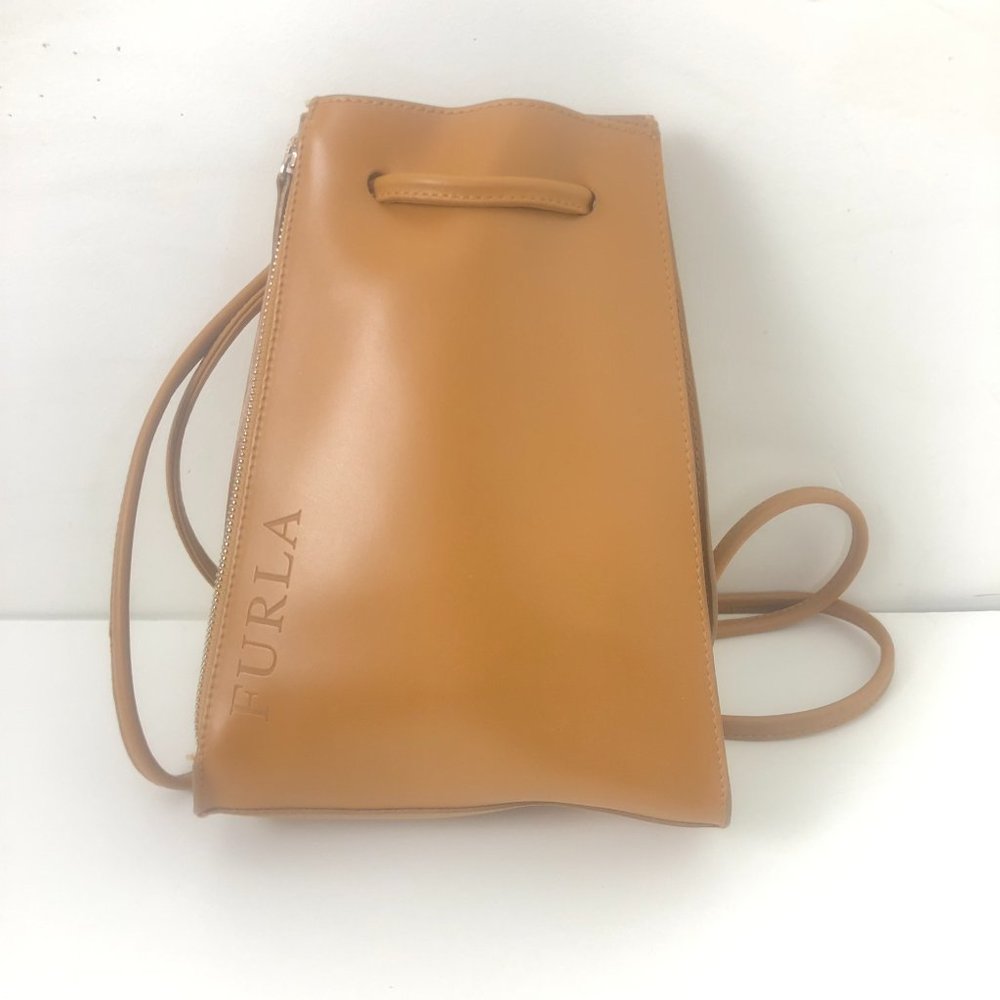 Furla Pouch Style Tan Leather Mini Backpack Made In I… - Gem